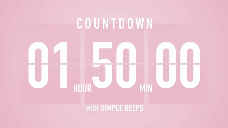 1 Hour 50 Minute Countdown Timer Flip Clock with Simple Beeps ...