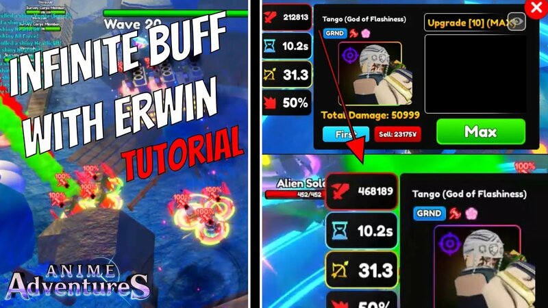 How to 100% Infinite Buff with Erwin | Anime Adventures Update 14 ...