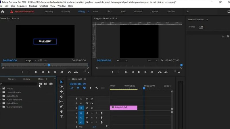 How to show effects and effect controls panel in Adobe premiere pro ...