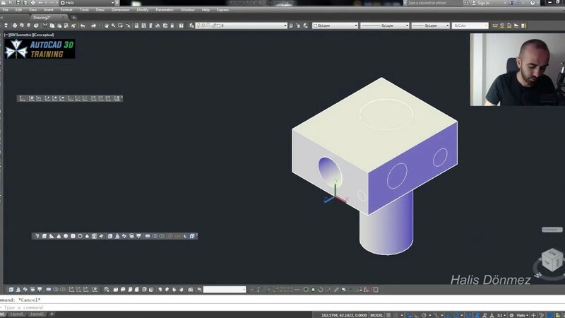 AutoCAD Eğitimi - AutoCAD 3D - UCS Cursor Control -#6 XYZ İmleç ...