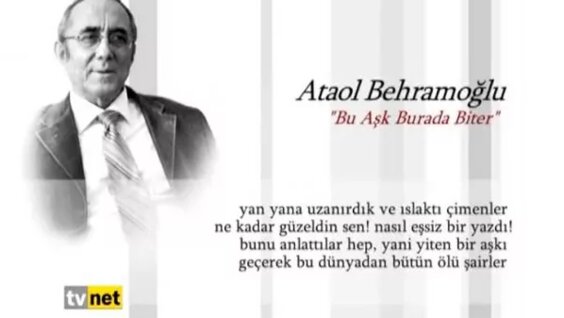 ataol behramoğlu sözleri: 904 video Yandex'te bulundu