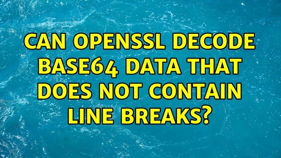 convert +file from base 64 openssl: 859 video Yandex'te bulundu