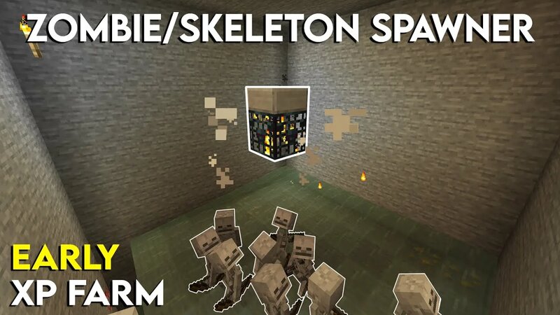 Minecraft Bedrock Zombie and Skeleton Mob Spawner XP Farm 1.21.5 ...