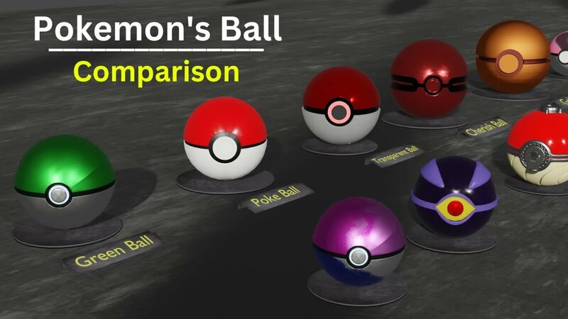 Pokemon's Balls Comparison | Ball Size Comparison | 3D Comparison ...