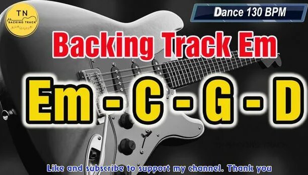 Em Backing Track Dance 130 BPM | Em C G D | Guitar Backing Track ...