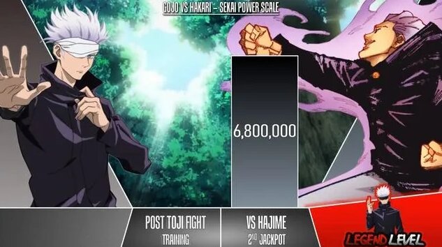 GOJO VS Hakari Power Levels I Jujutsu Kaisen Power Scale I Sekai Power ...