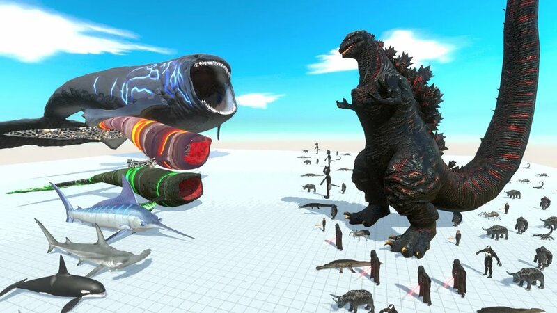 Bloop Evolved Fight - Fish Team VS Godzilla and Dark Team - Смотреть ...