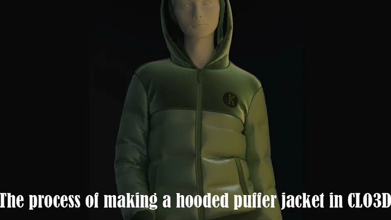The process of making a hooded puffer jacket in Clo3d - Смотреть онлайн ...
