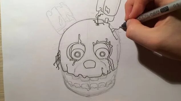 How to draw Springtrap from Five Nights at Freddy's FNAF step by step ...