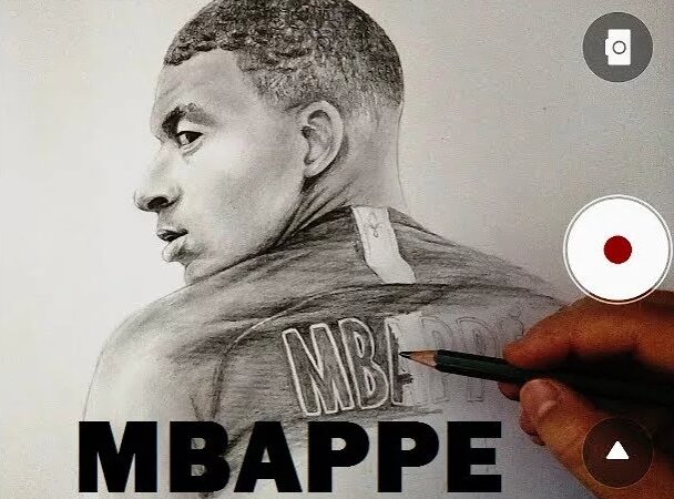 Footballer DRAW -Kylian Mbappe Portrant - Futbolcu Çizimleri Mbappe