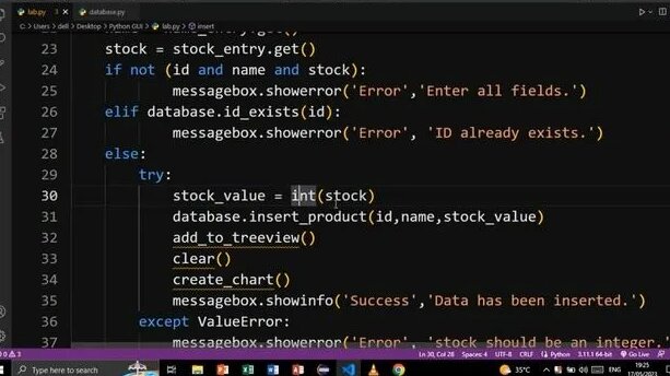 Python inventory management system customtkinter modern tkinter project ...