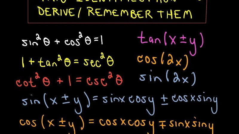 Trigonometric Identities: How to Derive / Remember Them - Part 2 of 3 ...