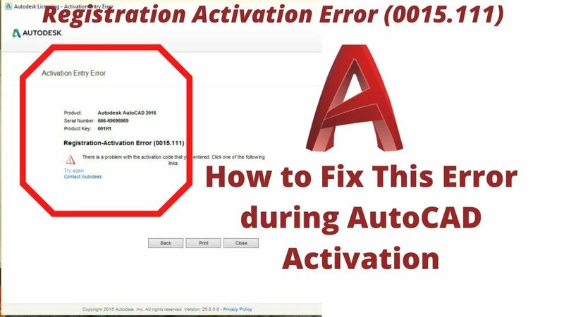 How to fix registration activation error 0015-111 for AutoCAD or any ...