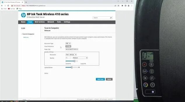 How to Scan Documents to PDF or JPG Using EWS on HP Ink Tank Wireless ...