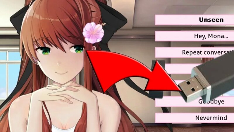 How to take monika outside ddlc with a USB in Monika after story ddlc ...