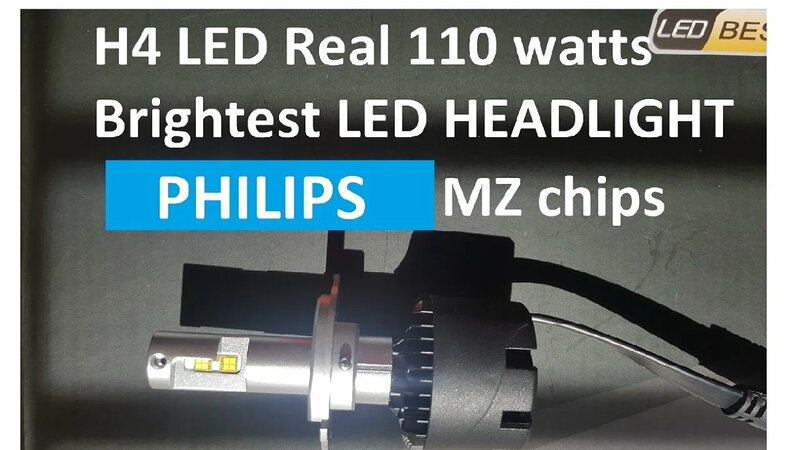 110 watts H4 Philips MZ LED chip in Halogen bulb type design by SNGL ...