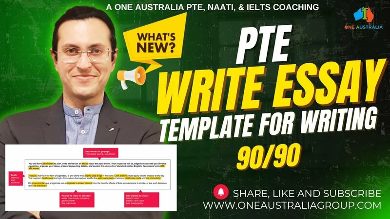 PTE Write Essay Template for 90/90 | NEW Format for Writing 2025 | One ...