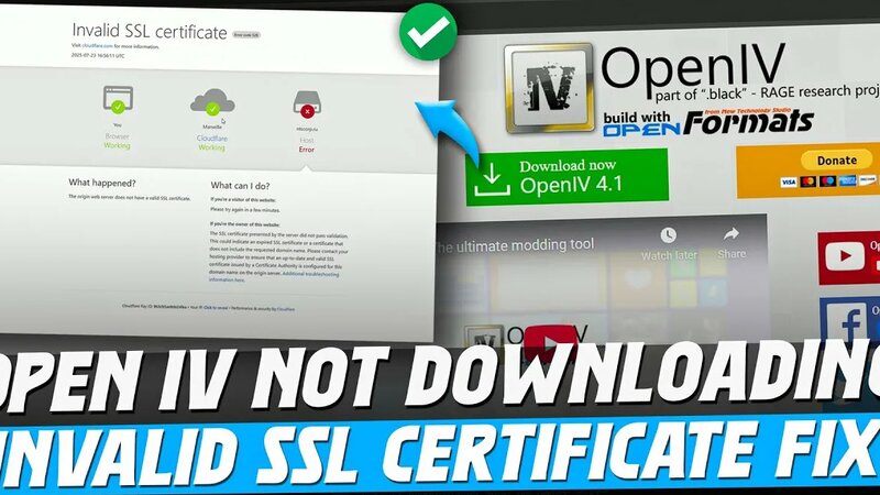 How To Fix Open IV Not Downloading (2025) | Invalid SSL certificate ...