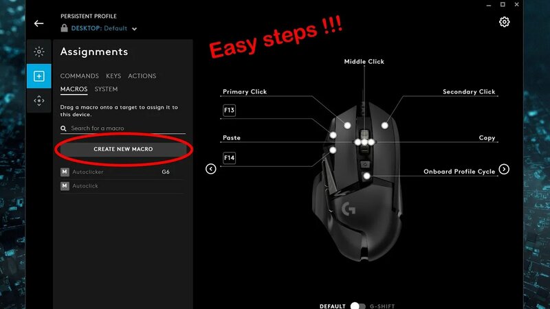 How to set up Autoclick with an Autoclick Macro on a Logitech Mouse ...
