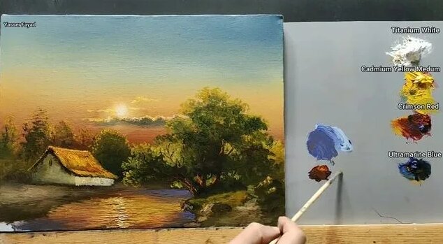 How I Paint Landscape Just By 4 Colors Oil Painting Landscape Step By ...