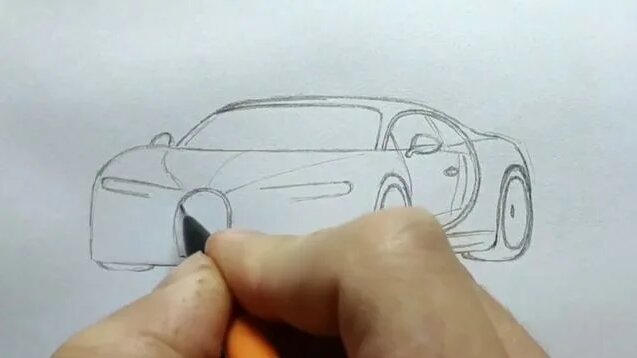 How to draw a Bugatti Chiron 2016 / drawing car / coloring Bugatti ...