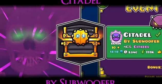 Первый золотой ключ в Geometry Dash | Citadel by Subwoofer | Event ...