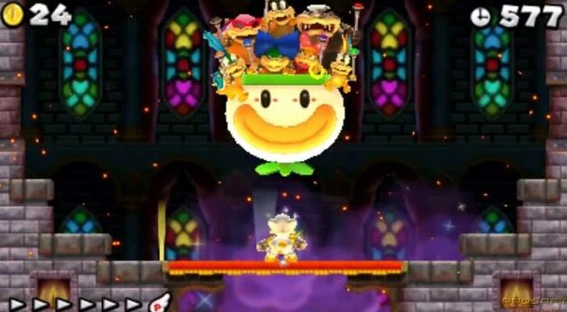 New Super Mario Bros 2 - All Castle Bosses with White Tanooki Mario ...