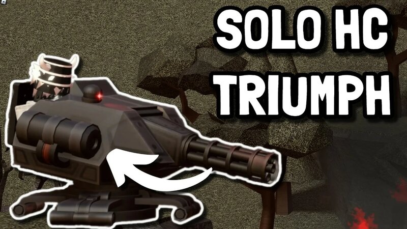 SOLO Hardcore Triumph WITH OP Gatling Gunner | Roblox Tower Defense ...