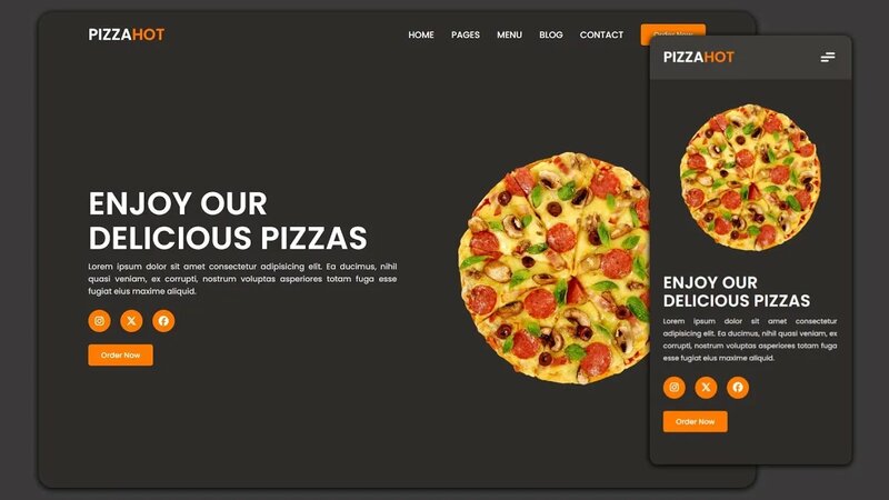 Responsive Pizza Shop Website Using HTML CSS & JavaScript - Yandex ...