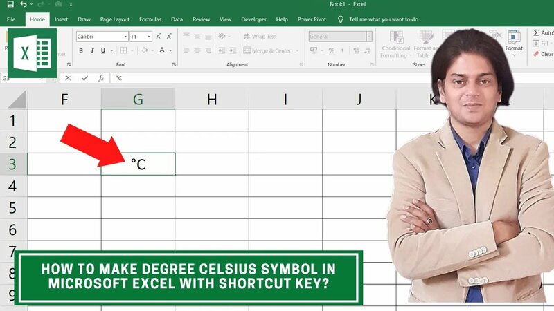 how to make degree Celsius symbol in Microsoft excel with shortcut key ...
