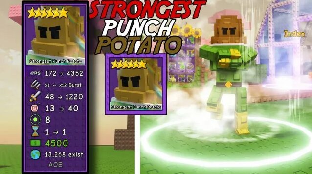 Strongest punch potato - лучший дамагер в игре?! | garden tower defense ...