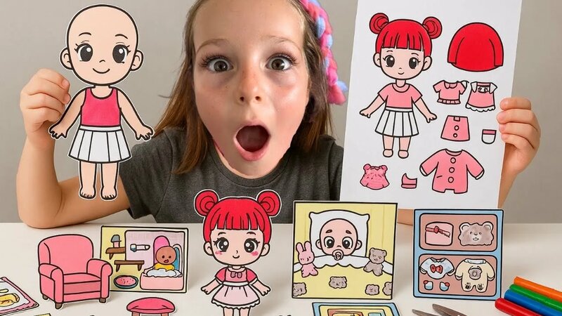 Kız Oyunları!ADA İLE Kağittan Bebek Etkinlik Yaptik!Paper Play, Eğitici ...