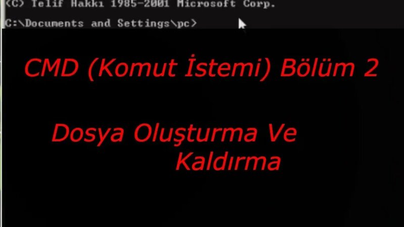 Komut İstemi CMD Bölüm#2 Dosya Oluşturma Ve Silme - Yandex Video ...