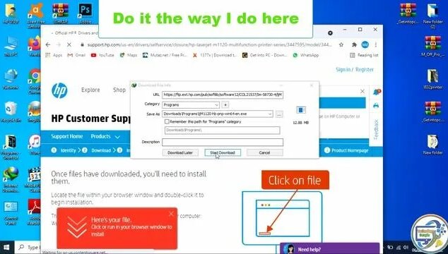 how to install and setup hp laserjet M1120 printar drive.hp printar ...