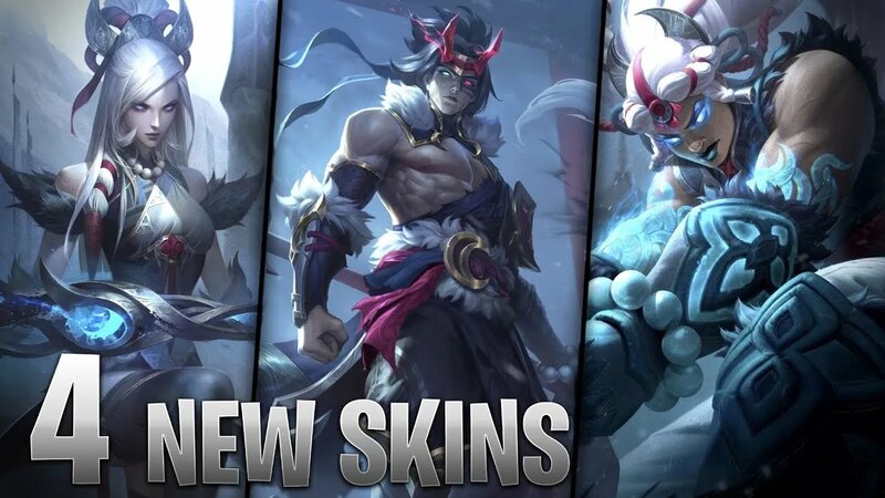 4 NEW Skins - Snow Moon Illaoi Caitlyn Kayn, Ashen Knight Pantheon ...