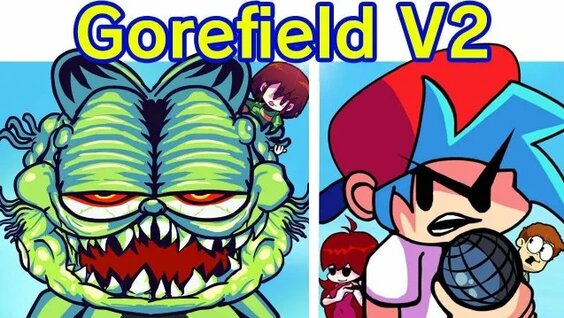 Friday Night Funkin' VS Gorefield V2 FULL WEEK + Ending (FNF Mod ...
