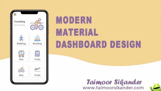 Create a Modern Dashboard in android studio using Material design | For all screen sizes - EroFound