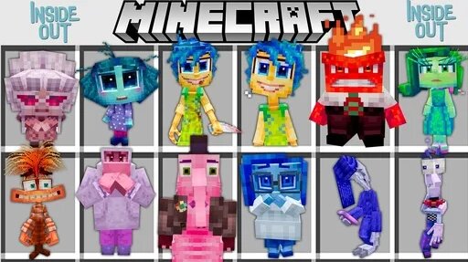 Мультфильм головоломка 2 мод в майнкрафт ! inside out 2 addon minecraft ...