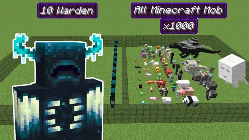 x10 warden vs all minecraft mobs x1000 | Minecraft Mob Battle - Yandex ...