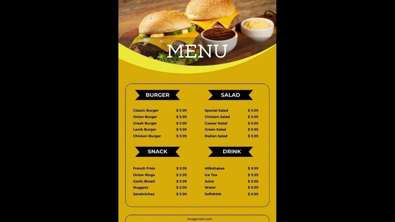 Food Menu Template, Coffee Menu Template, DIY Restaurant Menu, Cafe ...