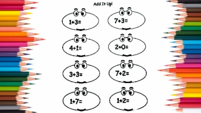 Kindergarten addition worksheet drawing | Addition draw and add ...