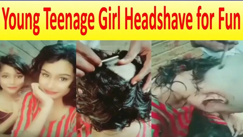 Young Teenage Girl Headshave for Fun Teenage Cute Girl Headshave at ...