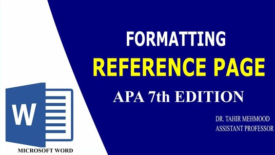 APA 7th Edition: Formatting the APA Reference Page | Basic for Format ...