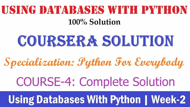 2 Coursera | Using Databases with Python Week-2 100% Solution | Python ...