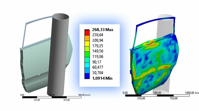 Lateral Impact Behavior Analysis of a Car Door with #ansys and #catia ...