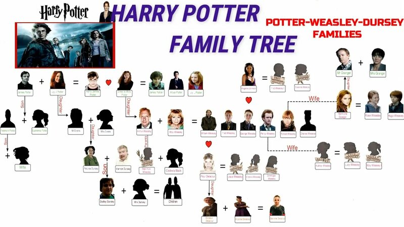 Harry Potter Family Tree (Potter-Weasley-Dursley Families) Part I