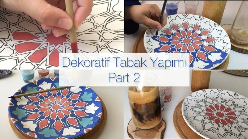 ÇİNİ Sanati || Dekoratif Tabak yapımı 2 👩🏻‍🎨 | Boyama nasıl yapılır 🖌?