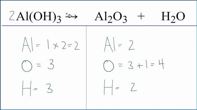 How to Balance Al(OH) 3 = Al2O3 + H2O (at high temperatures) - Смотреть ...