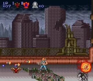 Super Nintendo (Snes) 16-bit Contra 3 The Alien Wars Stage 1 ...