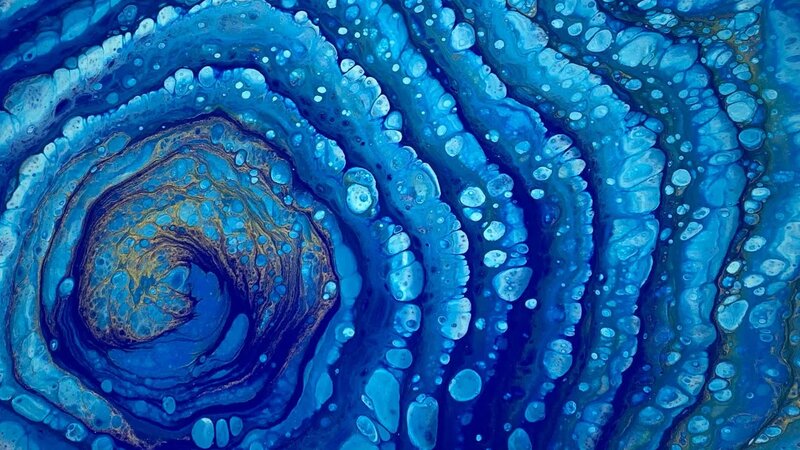 (227) Large Canvas Straight Pour Cells No Silicone - Fluid Acrylic ...